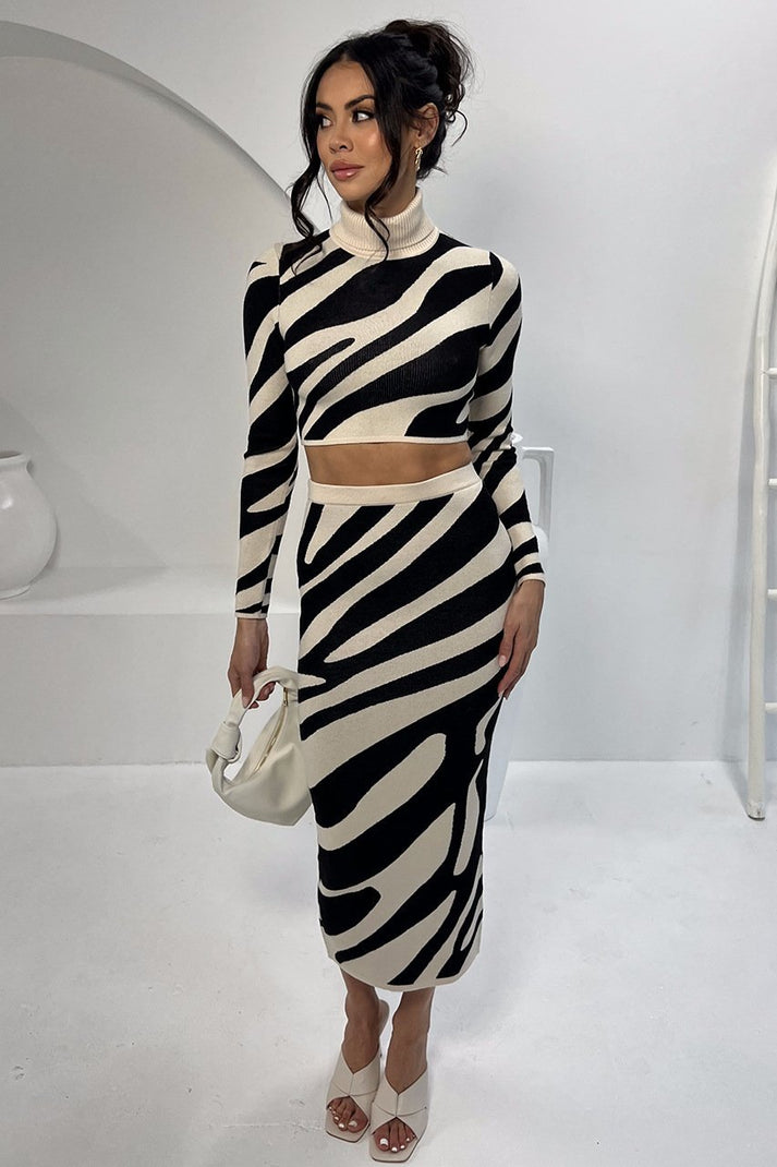 Lena Zebra Print Knit Set – El Merrist Store