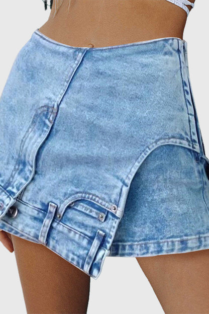 NEIRY UPSIDE DOWN DENIM MINI SKIRT – El Merrist Store